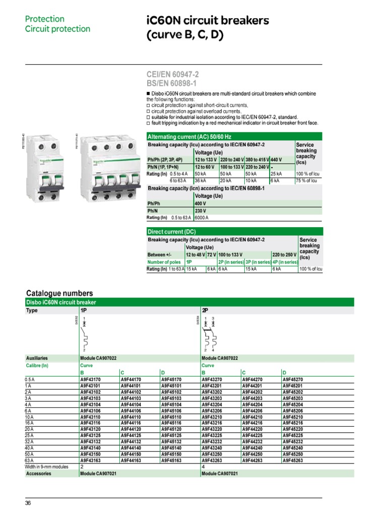 IC60N Acti9 Catalogue | PDF