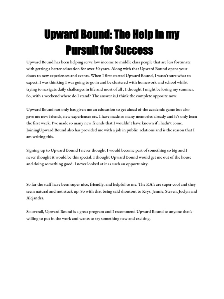 Empowering Futures with Upward Bound | PDF