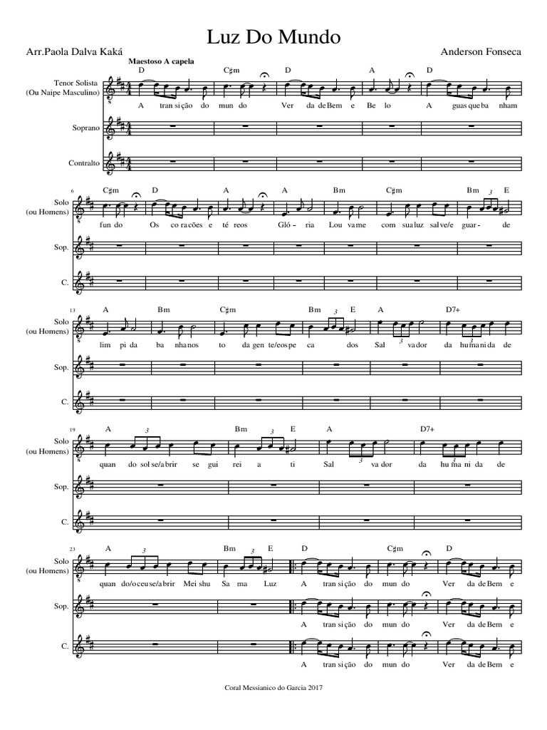 Luz Do Mundo-Partitura e Partes | PDF | Natureza