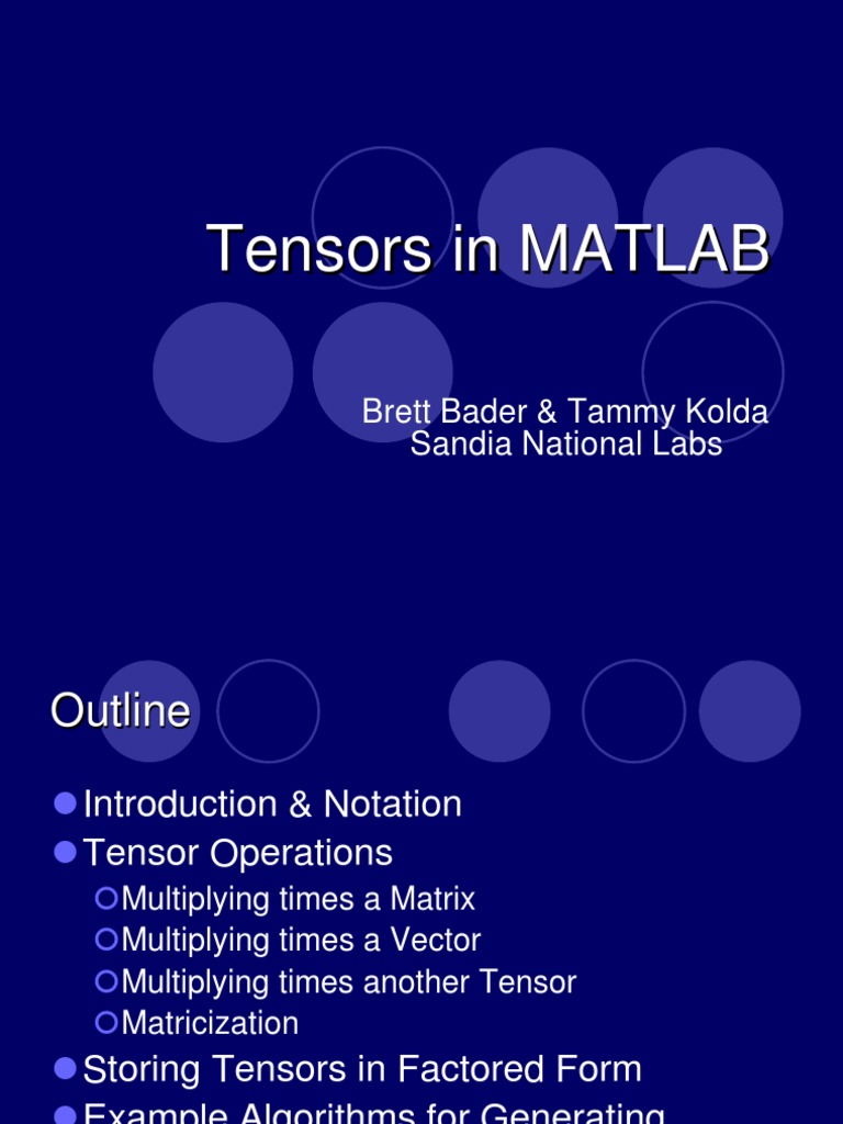 Kolda - Tensors in MATLAB | PDF | Tensor | Matrix (Mathematics)