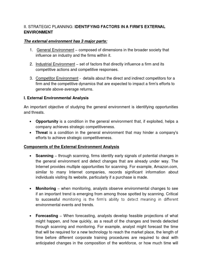 The External Environment Has 3 Major Parts:: Identifying Factors in A ...