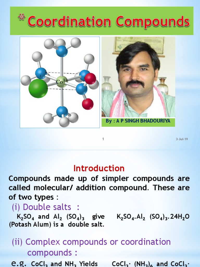 Coordination Compounds 1 | PDF | Ligand | Coordination Complex