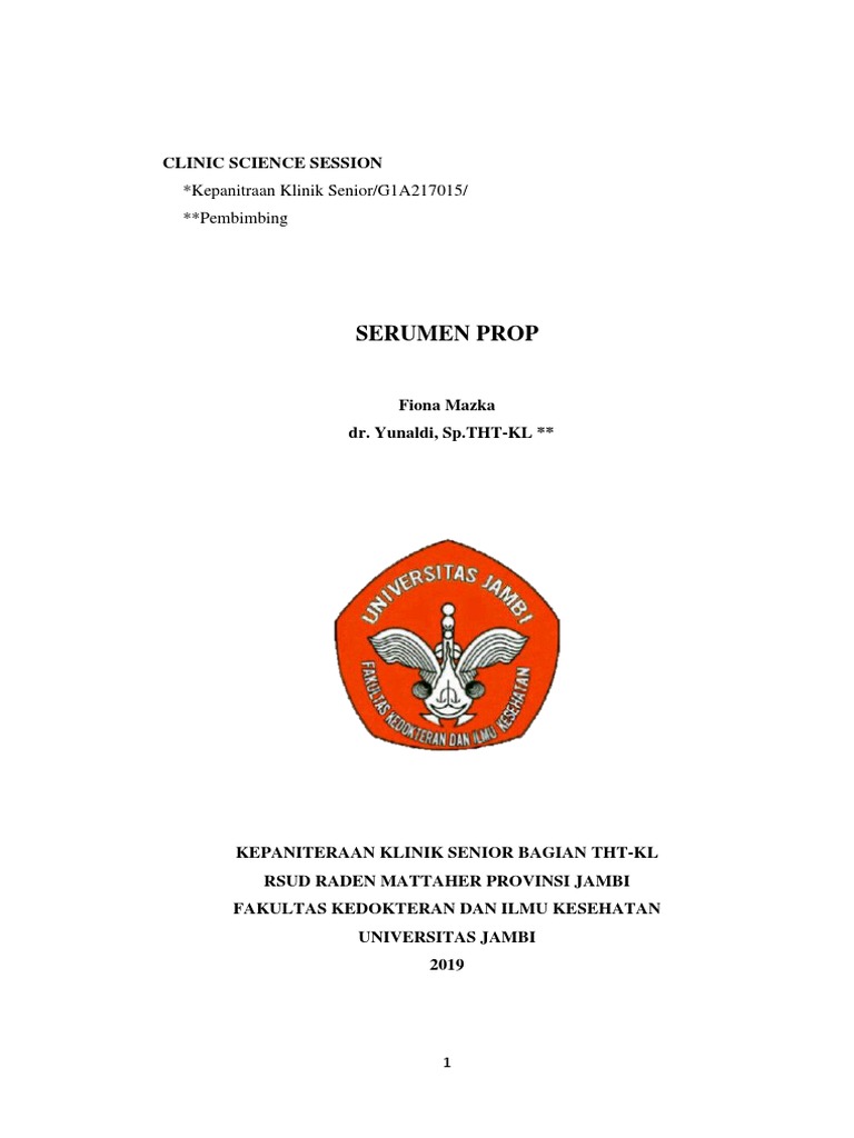 Serumen Prop: Kasus Telinga THT-KL | PDF | Sains & Matematika