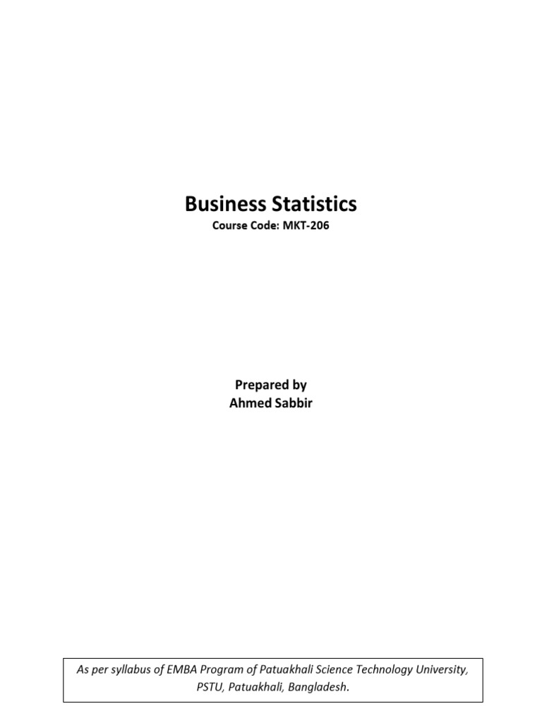 Business Statistics PDF | PDF | Level Of Measurement | Descriptive ...