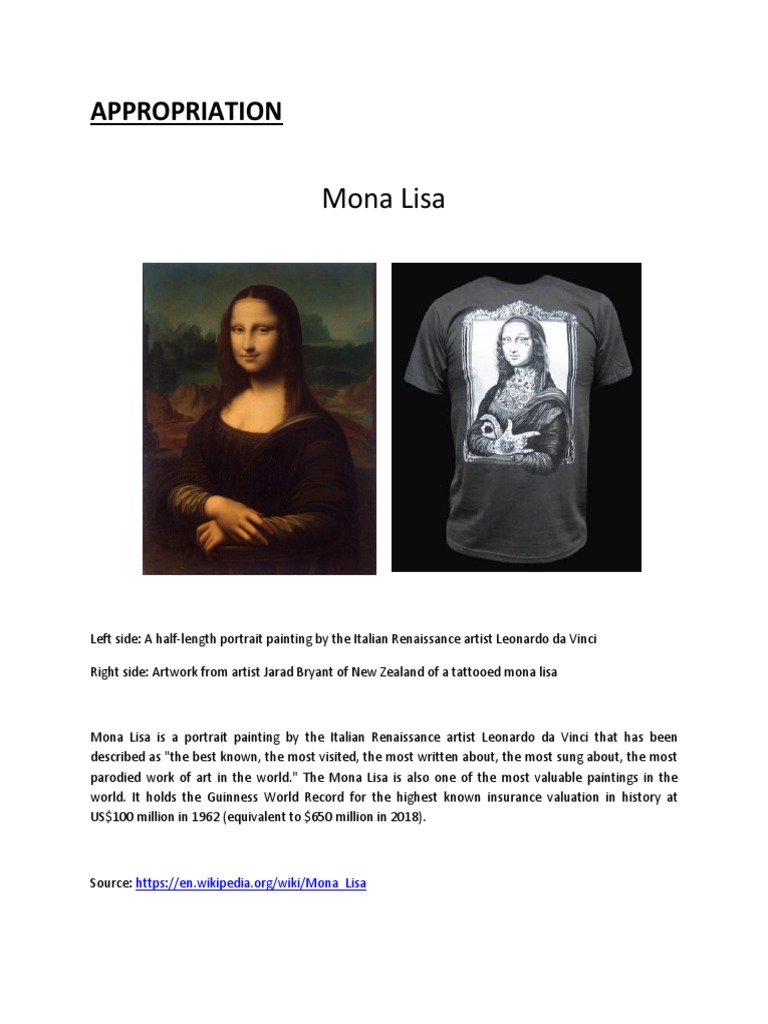 Mona Lisa: Appropriation | PDF