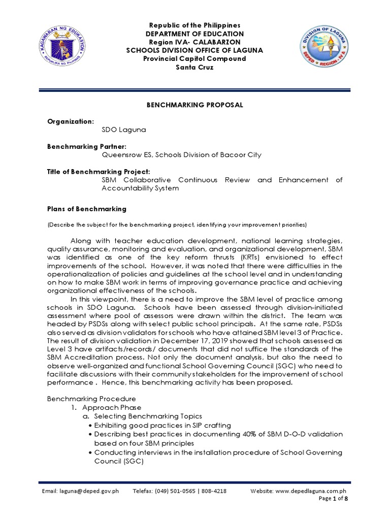 Benchmarking Proposal | Benchmarking | Governance