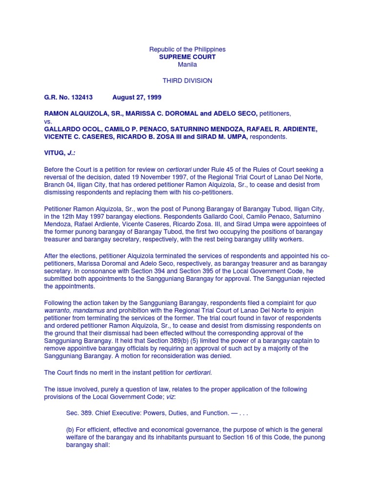 Alquizola Vs Ocol | PDF | Common Law | Government