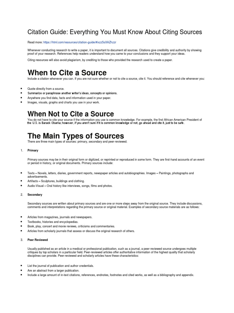 Citation Guide 1 | PDF | Citation | Apa Style