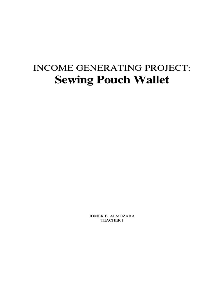 Income Generating Project Proposal | PDF | Sewing | Seam (Sewing)