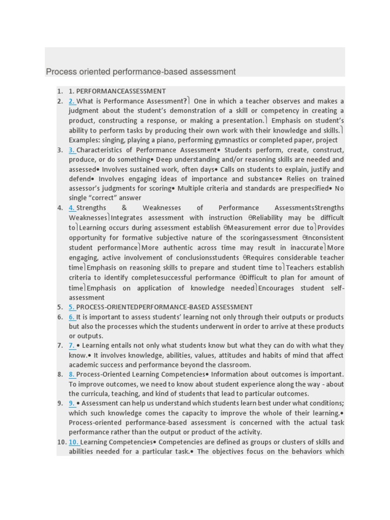 Process Oriented Performanceeduc13 | PDF | Rubric (Academic ...