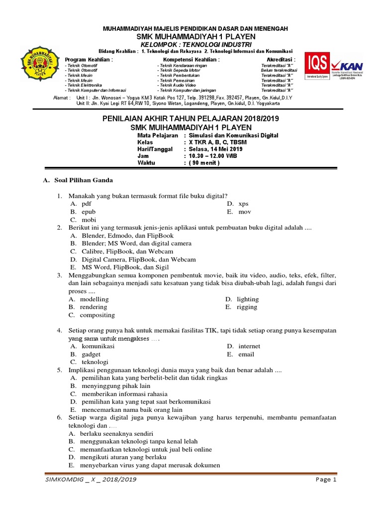 Contoh Kop Pat 2019 | PDF