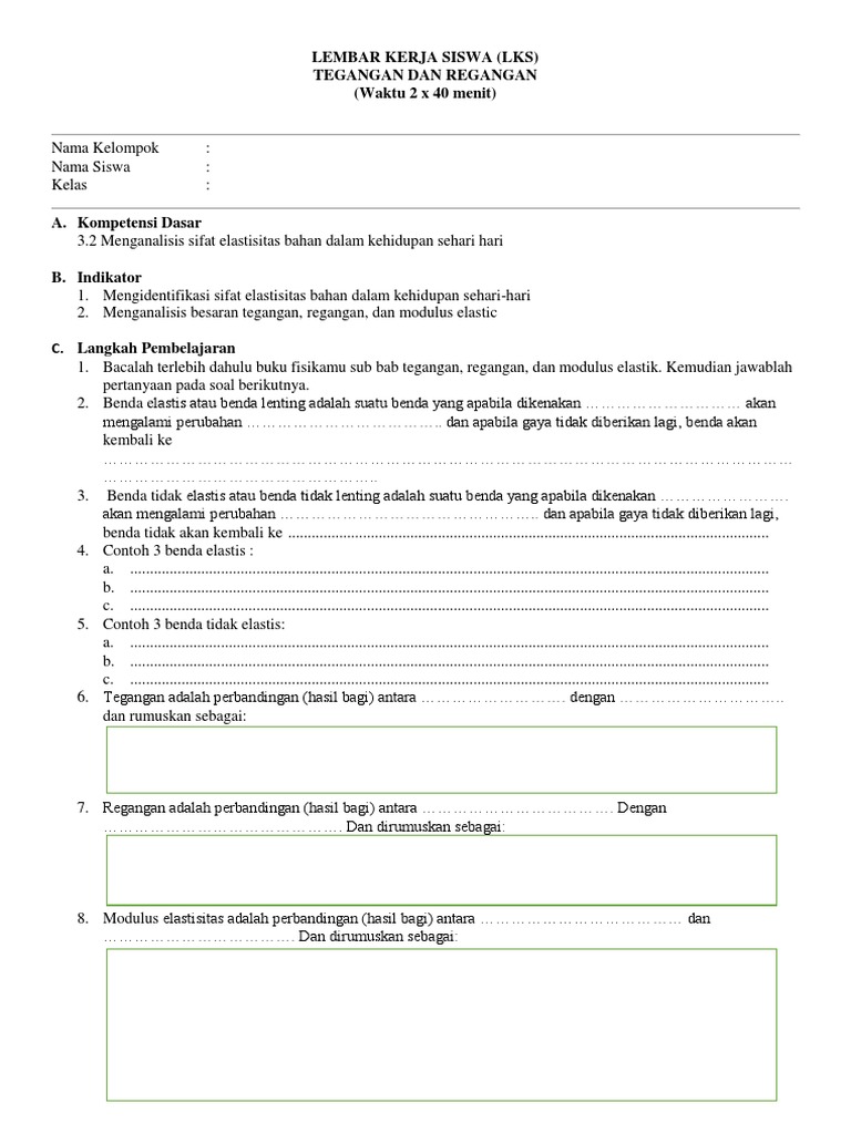 Lks Modulus Elastis | PDF | Griya & Taman | Sains & Matematika
