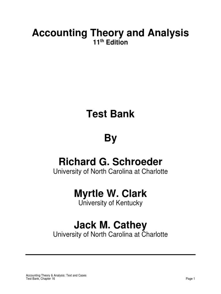 Chapter 16 Test Bank: Accounting Theory | PDF | Goodwill (Accounting ...
