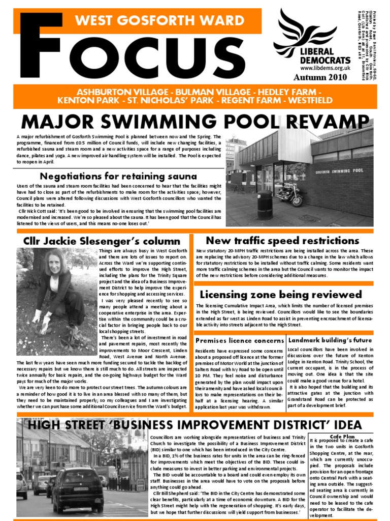 Major Swimming Pool Revamp: West Gosforth Ward | PDF | Road | Street