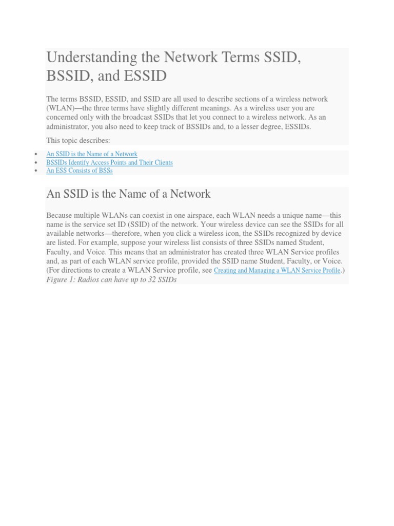 Ssid, Bssid, and Essid | PDF | Wireless Lan | Computer Networking