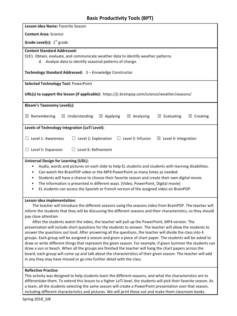 BPT - Lesson | PDF | Teaching | Pedagogy