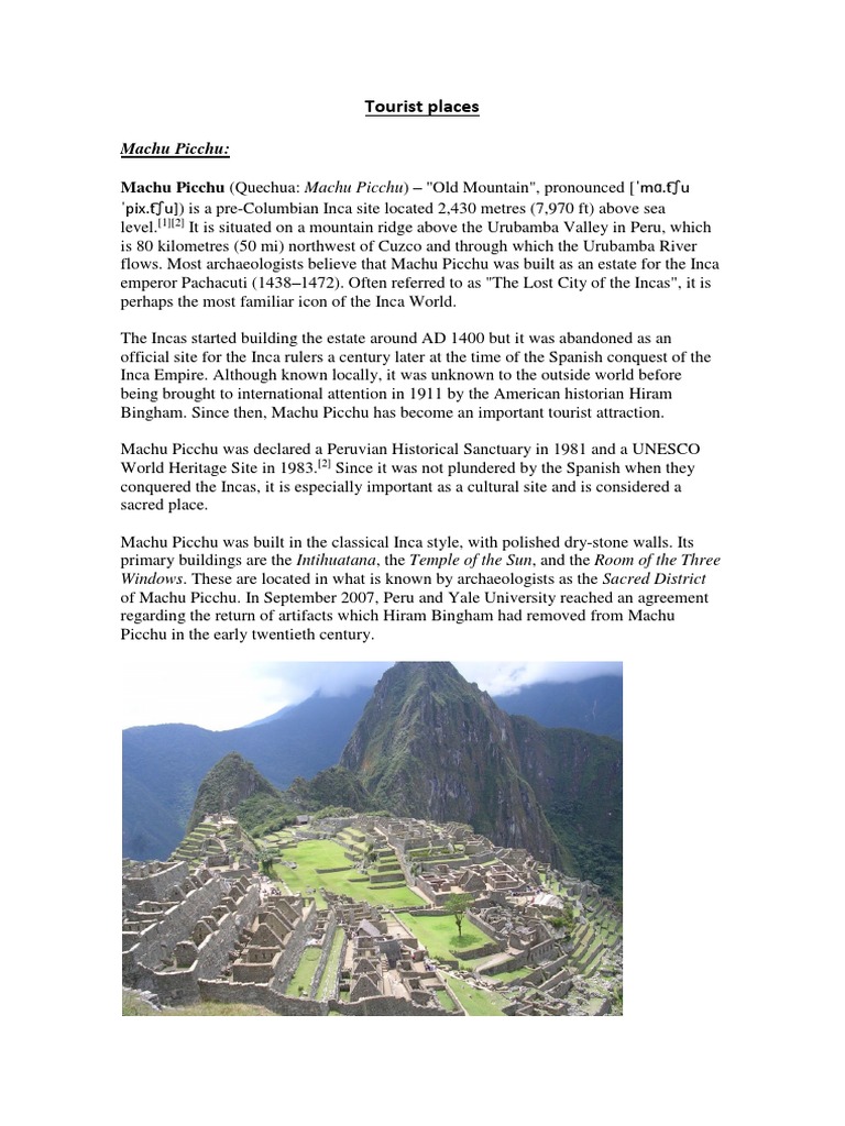 Explore iconic Machu Picchu and mysterious Nazca Lines | PDF | Machu Picchu