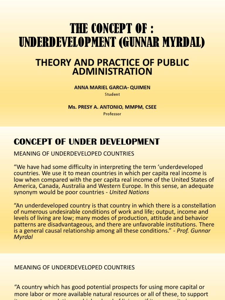 Understanding Underdevelopment Concepts | PDF | Economic Development ...