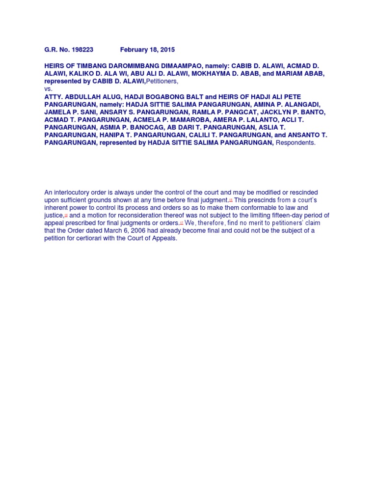 Court Ruling on Interlocutory Order | PDF