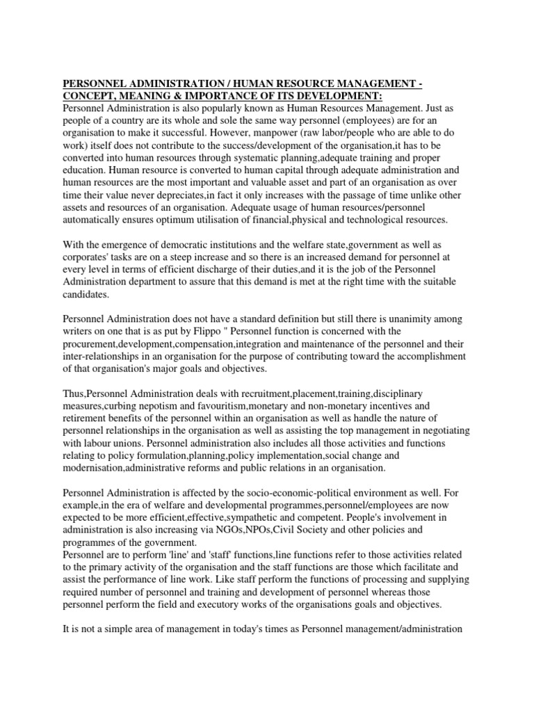 Overview of Personnel Administration Functions | PDF | Performance ...