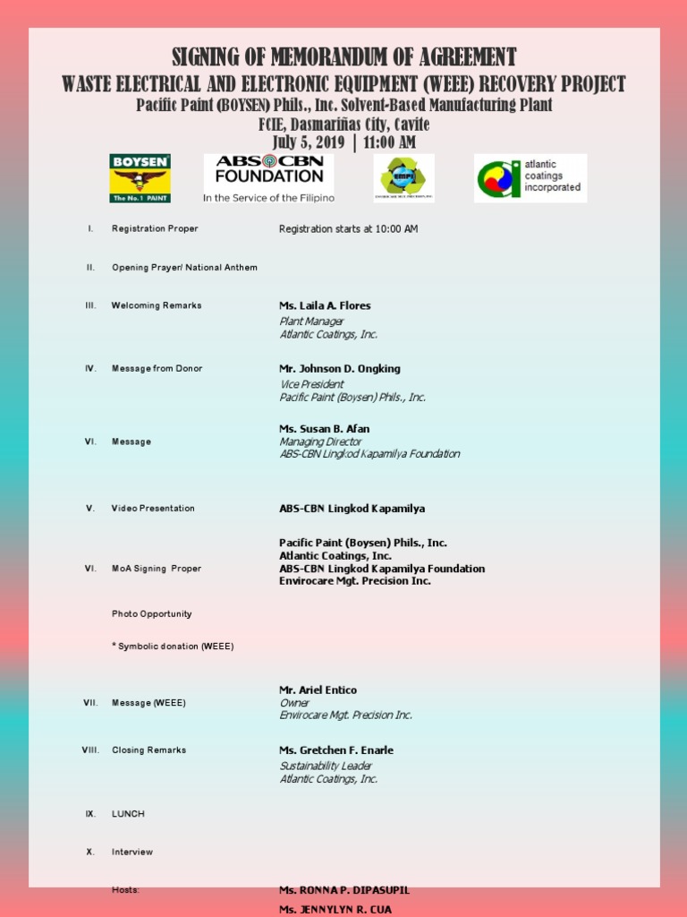 MOA Signing Event Program | PDF