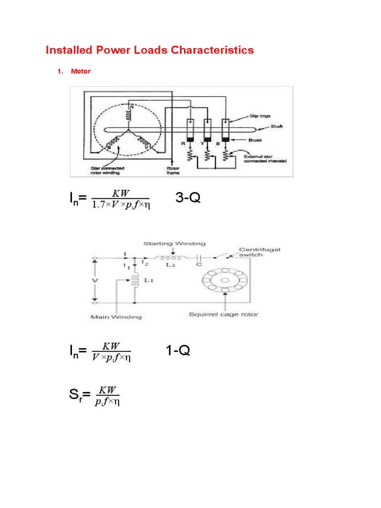 Installed Power Loads Characteristics: 1. Motor | PDF | Science ...