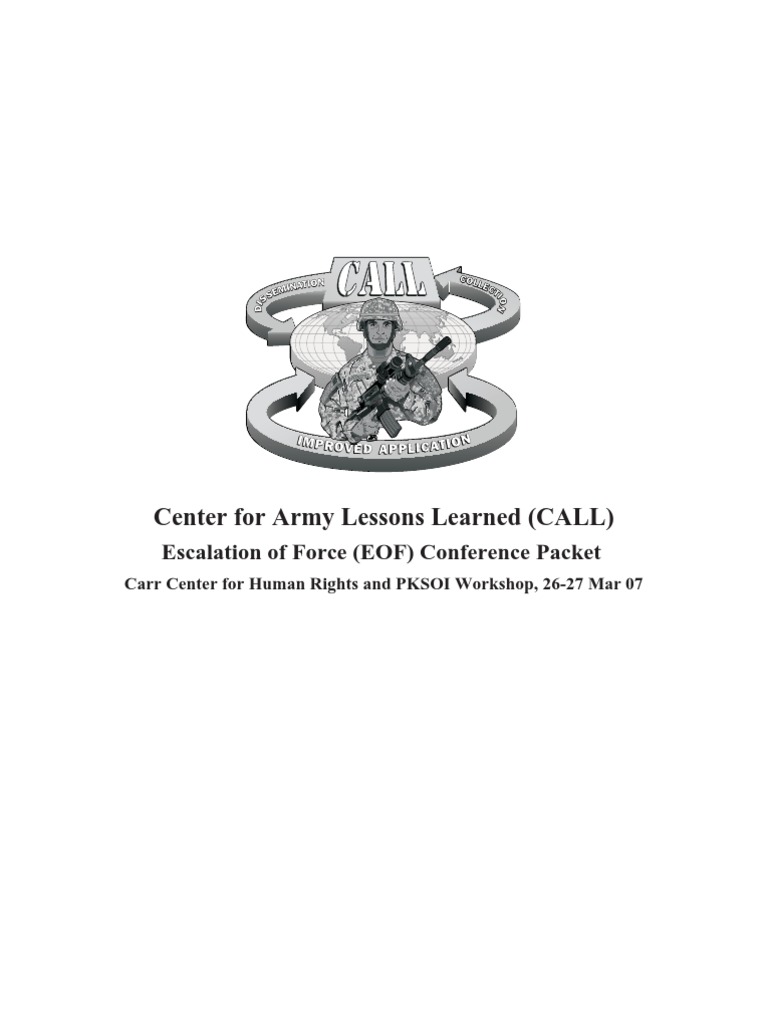 Center For Army Lessons Learned (CALL) : Escalation of Force (EOF ...