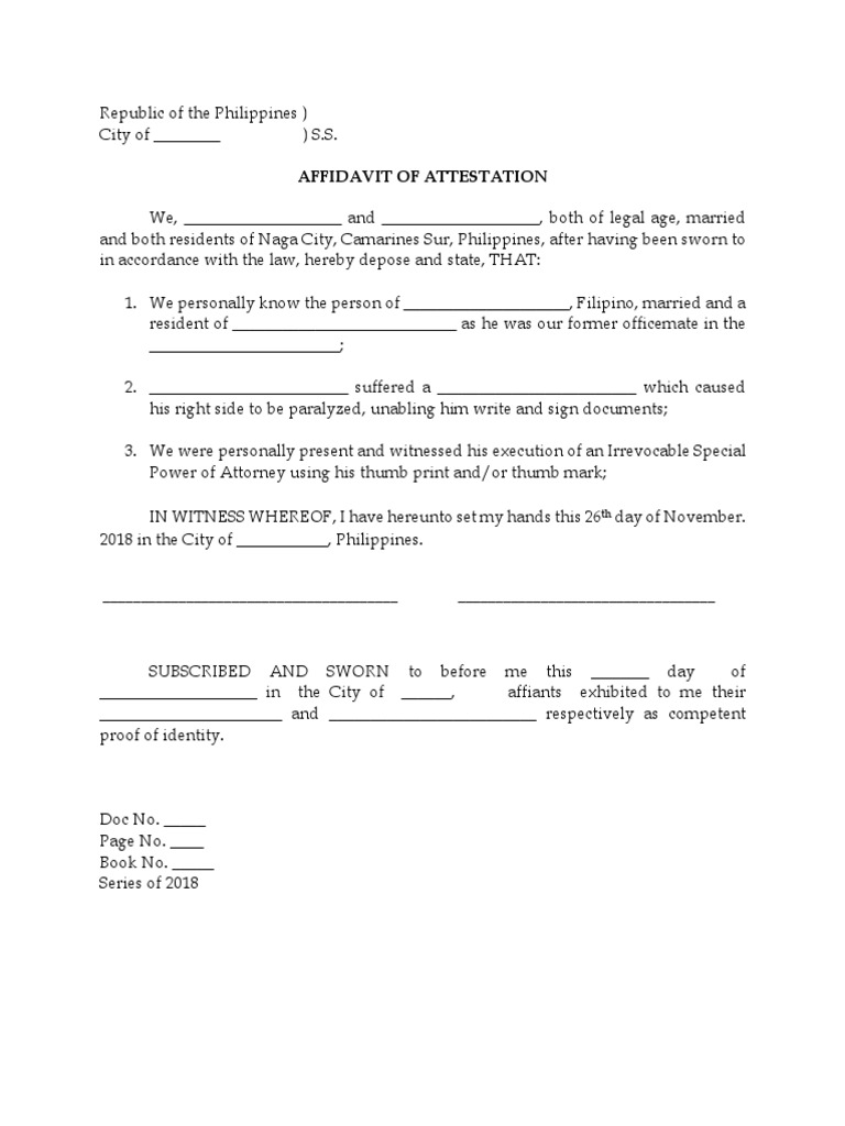 Sworn Attestation | PDF