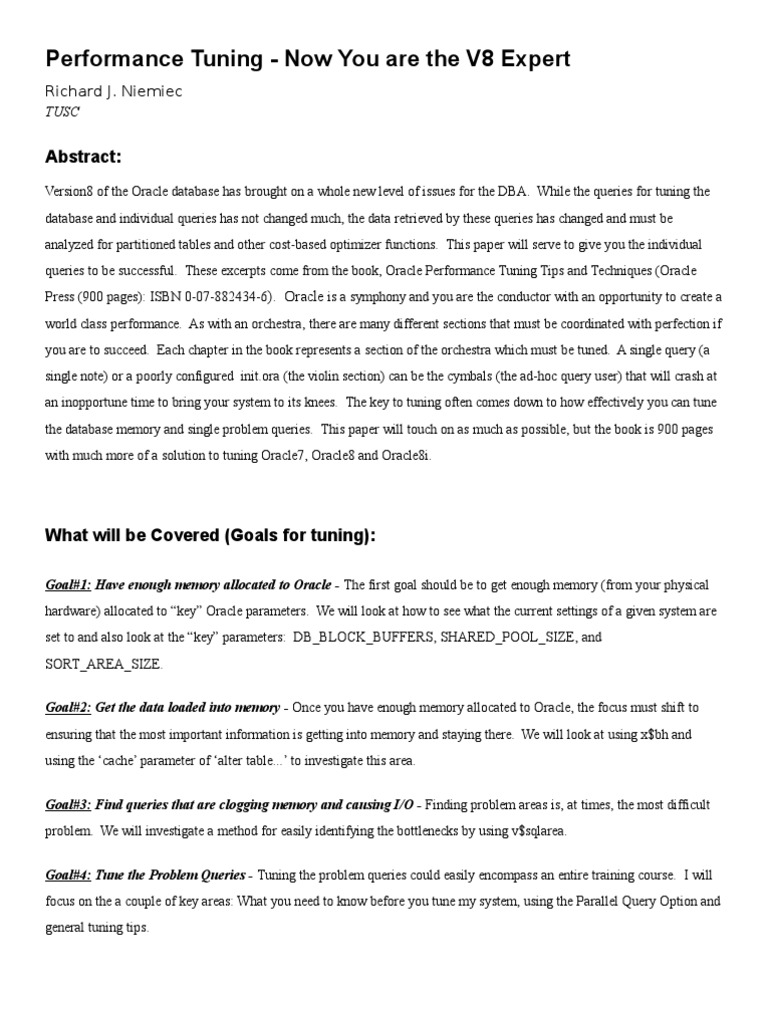 Tuning Tips by Oracle DBA Guru | PDF | Database Index | Oracle Database