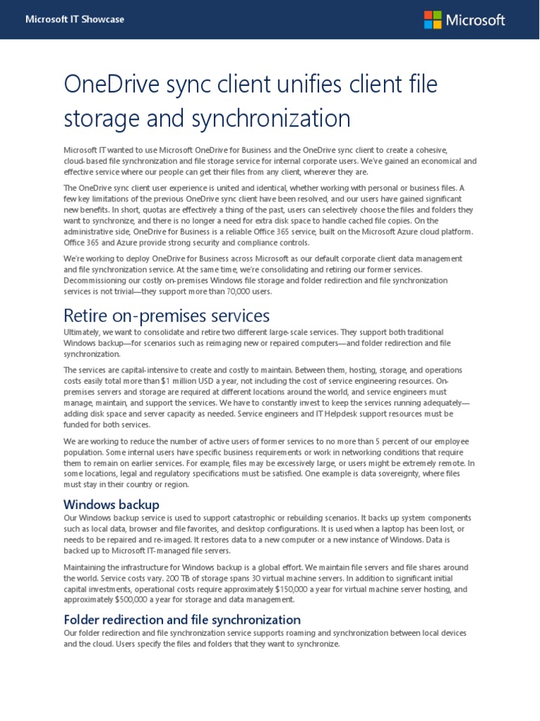 5729 - OneDrive Sync Client Unifies Client File Storage and ...
