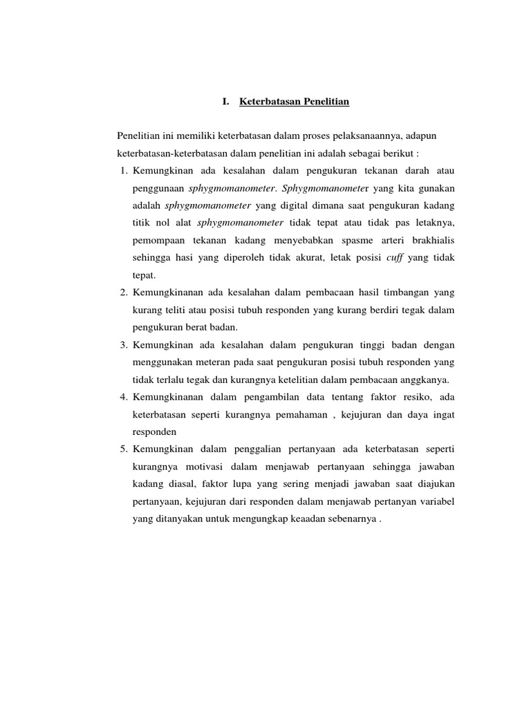 Keterbatasan Penelitian | PDF
