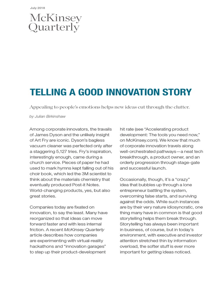 Telling A Good Innovation Story | PDF | Storytelling | Crowdsourcing