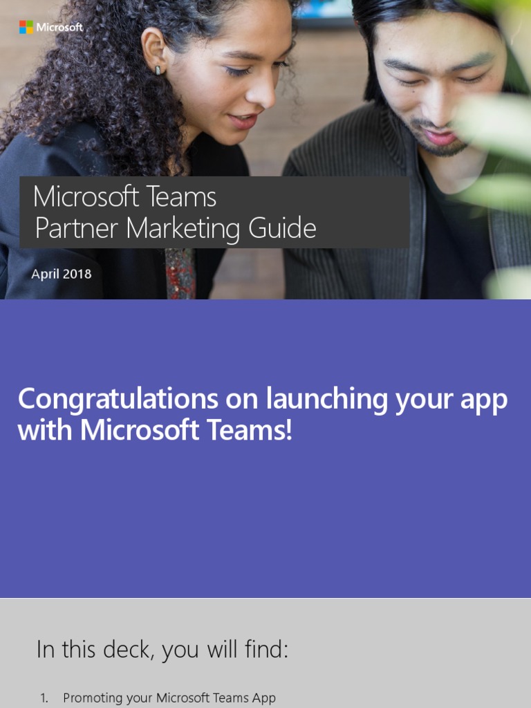 Microsoft Teams Partner Marketing Guide | PDF | Mobile App | Microsoft
