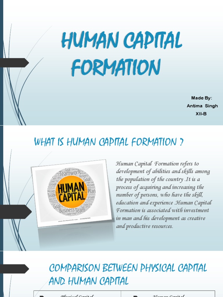 Human Capital Formation | PDF | Human Capital | Capital Formation
