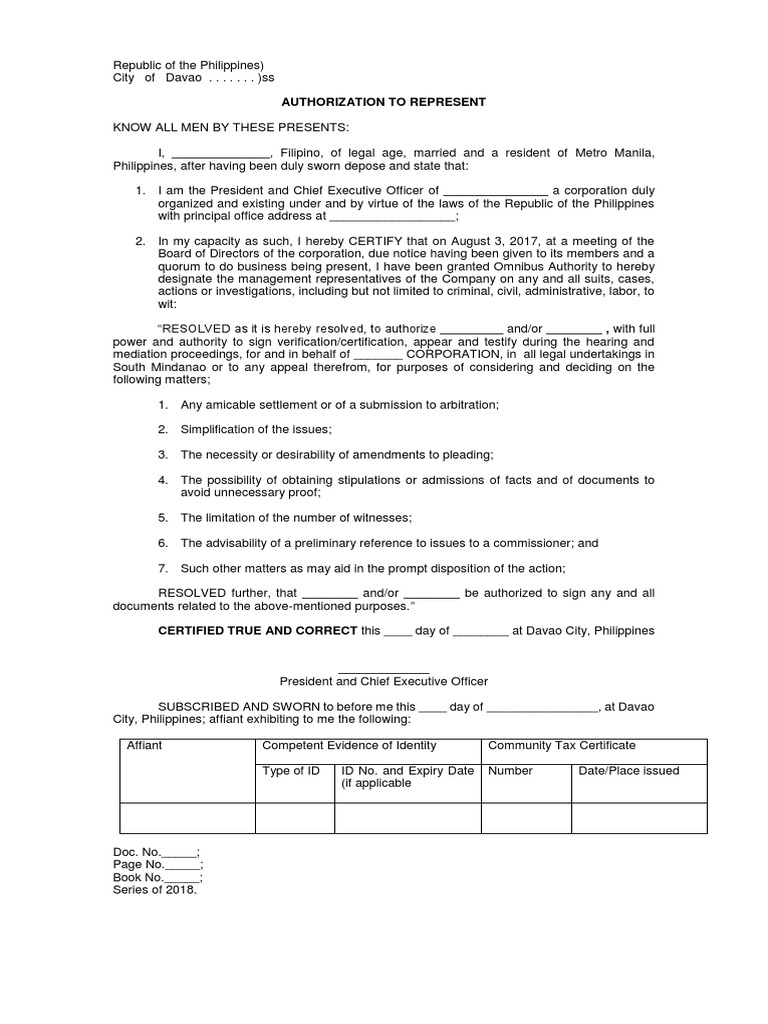 Secretary's Certificate | PDF | Philippines | Government