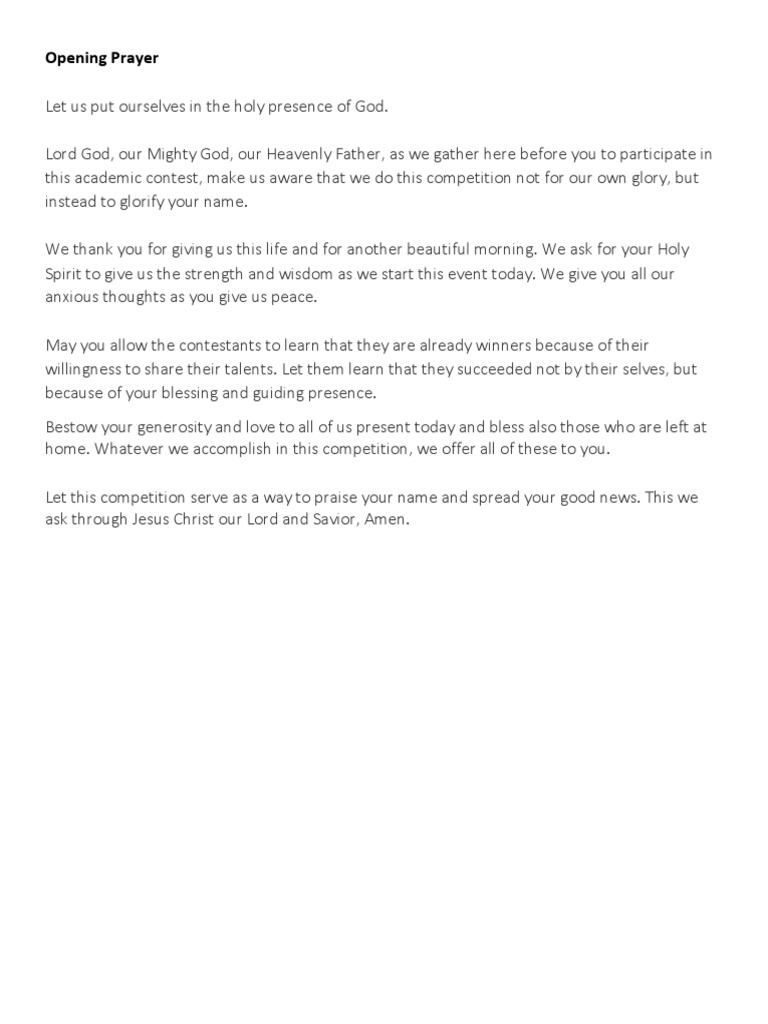 Opening Prayer | PDF