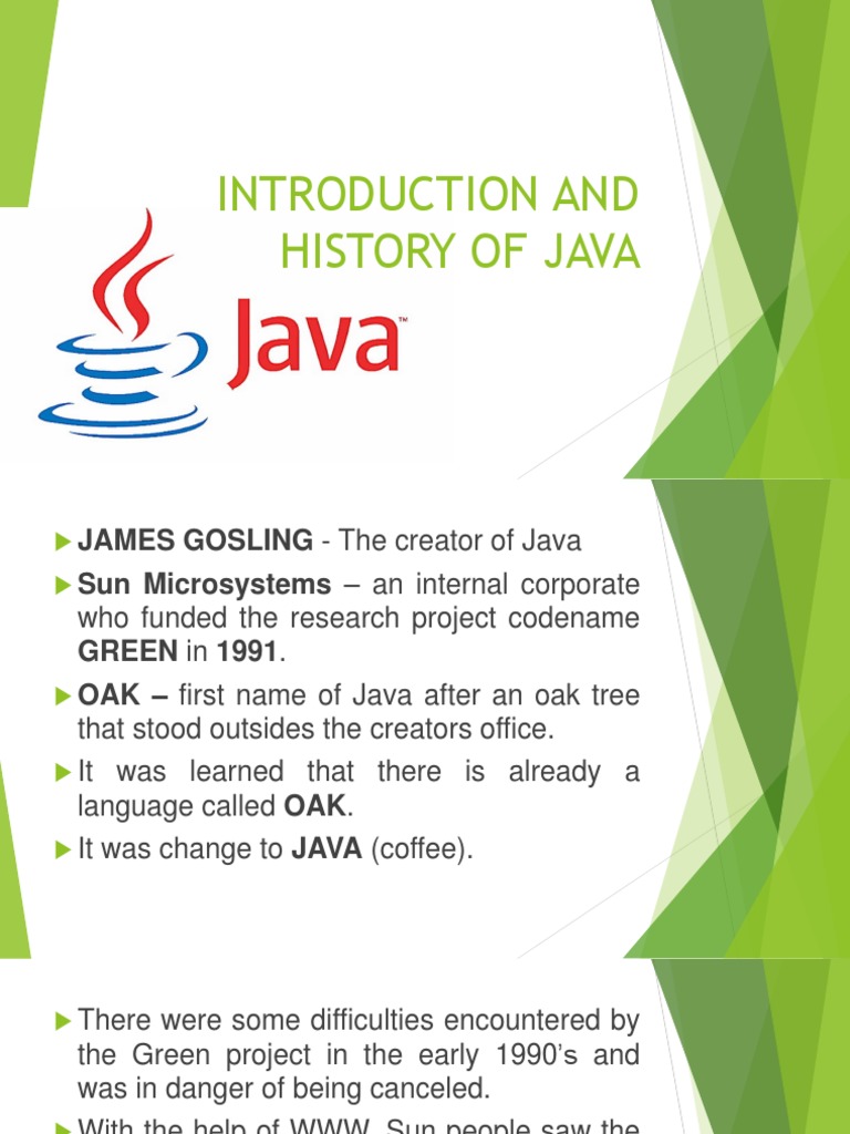 Presentation 1 Introduction and History of Java1 | PDF | Java ...