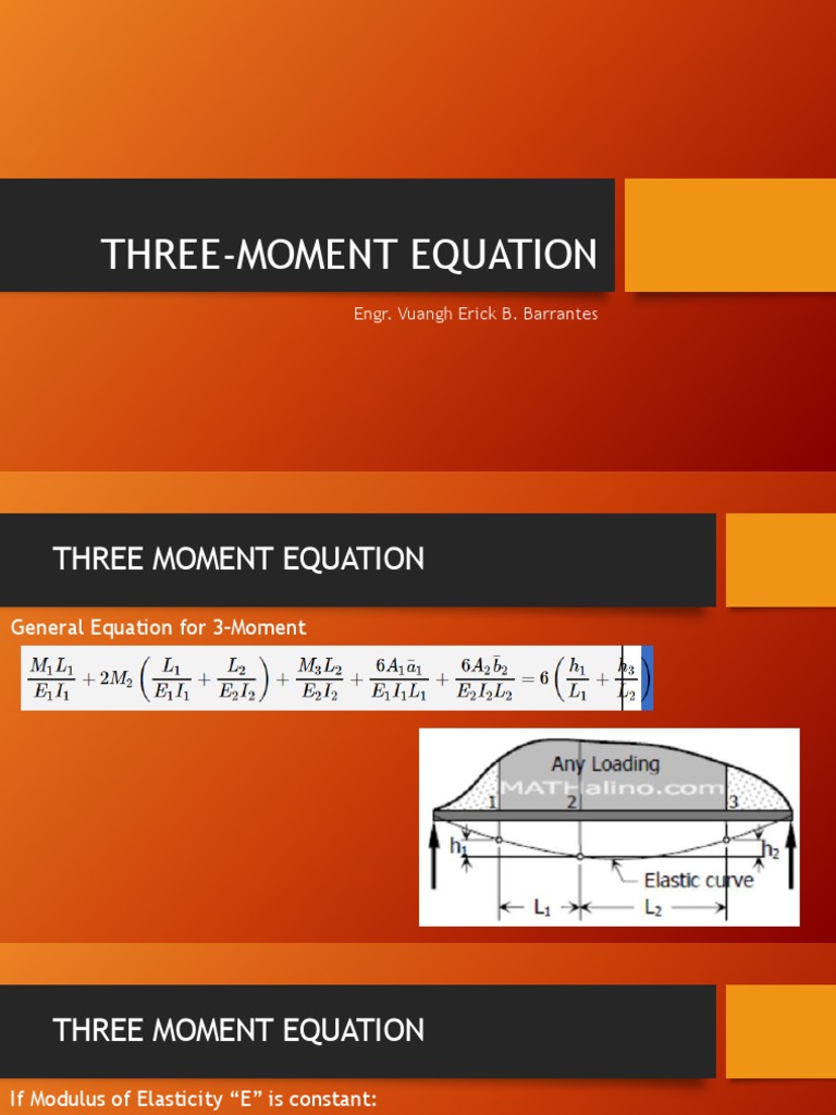 Three-Moment Equation for Beam Reactions | PDF