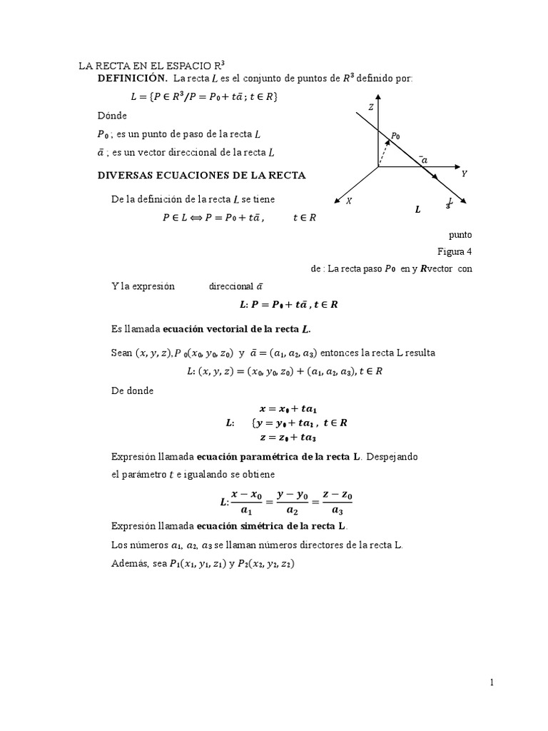 Ecuaciones de Rectas y Planos en R3 | PDF | Geometria plana) | Línea ...