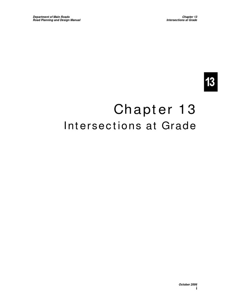 Intersections at Grade: Department of Main Roads Road Planning and ...