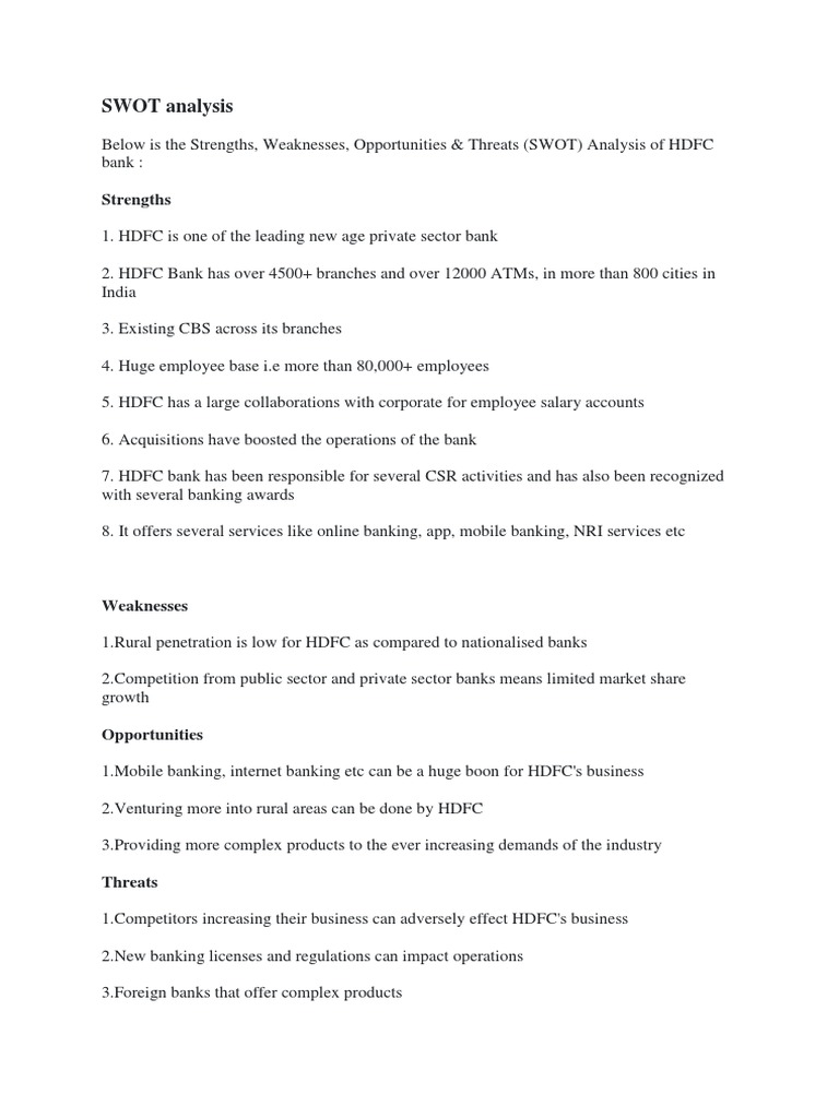 An Analysis of Strengths, Weaknesses, Opportunities, and Threats for ...