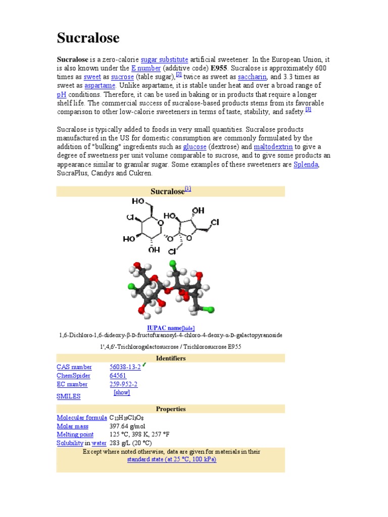What is Sucralose | Sugar Substitute | Food Industry