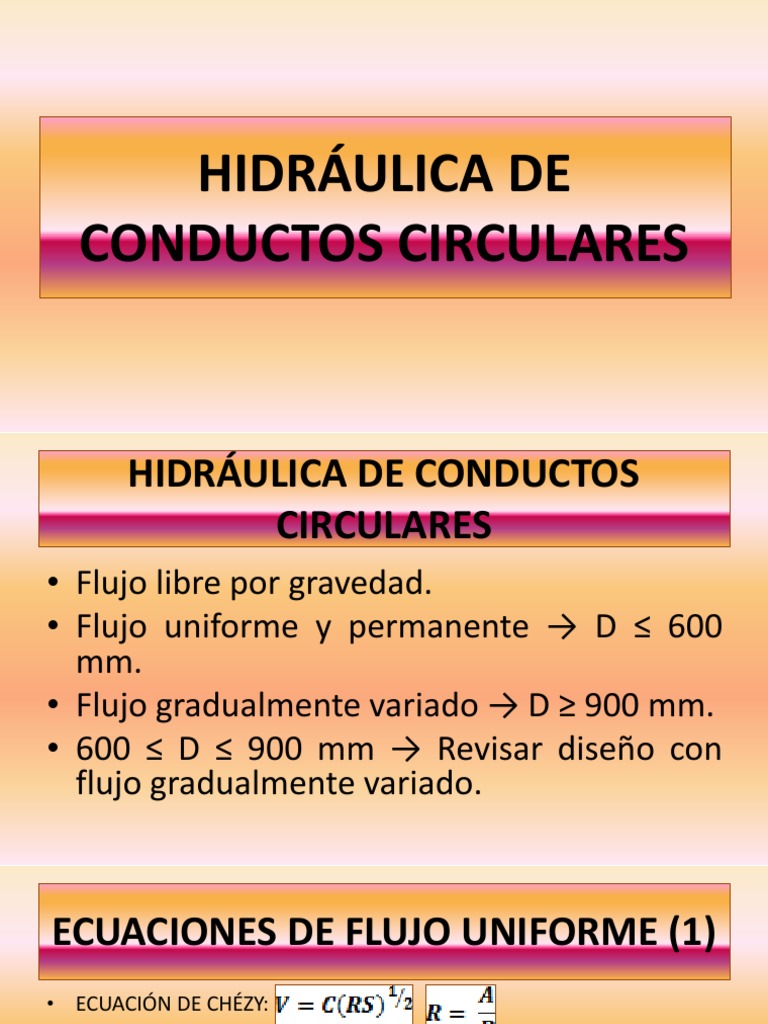 Relaciones Hidráulicas en Conductos Circulares | PDF | Mecánica de ...