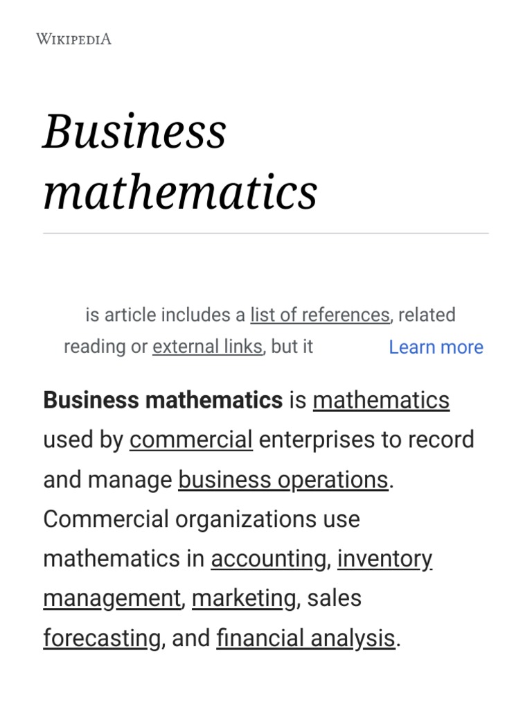 Business Mathematics | PDF | Academia | Economies