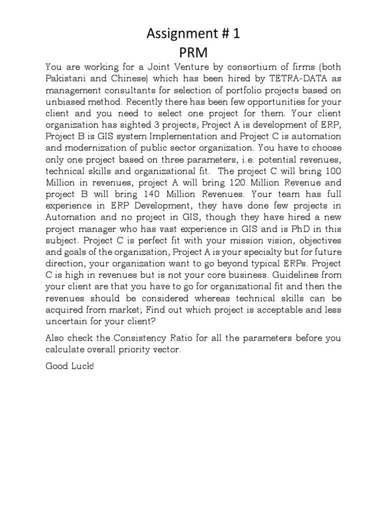 Assignment # 1 PRM | PDF