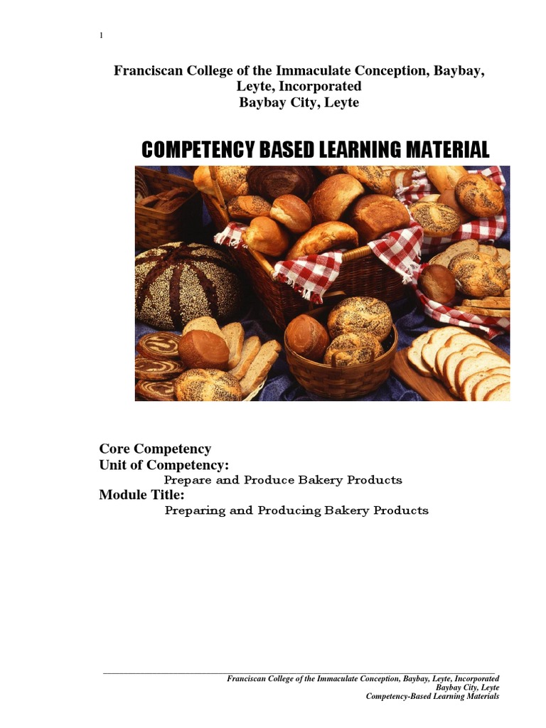 CBLM BPP Prepare and Produce Bakery 1 | PDF | Dough | Breads