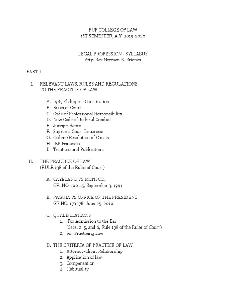 Legal Profession Syllabus (1).docx | Lawyer | Legal Education