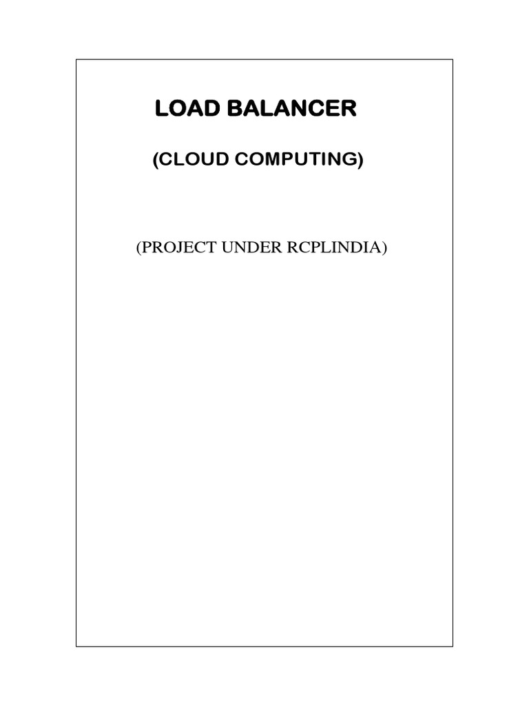Load Balancer: (Cloud Computing) | Download Free PDF | Load Balancing (Computing) | Cloud Computing