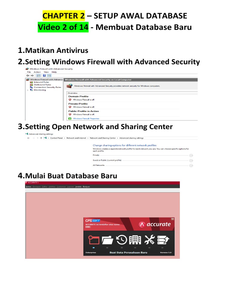 Chapter 2 - Setup Awal Database Video 2 of 14 - Membuat Database Baru 1. 2 | PDF | Home & Garden