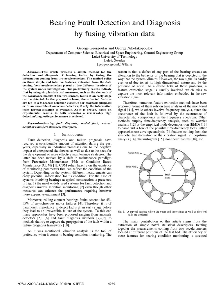 Bearing Fault Detection and Diagnosis | PDF | Principal Component ...